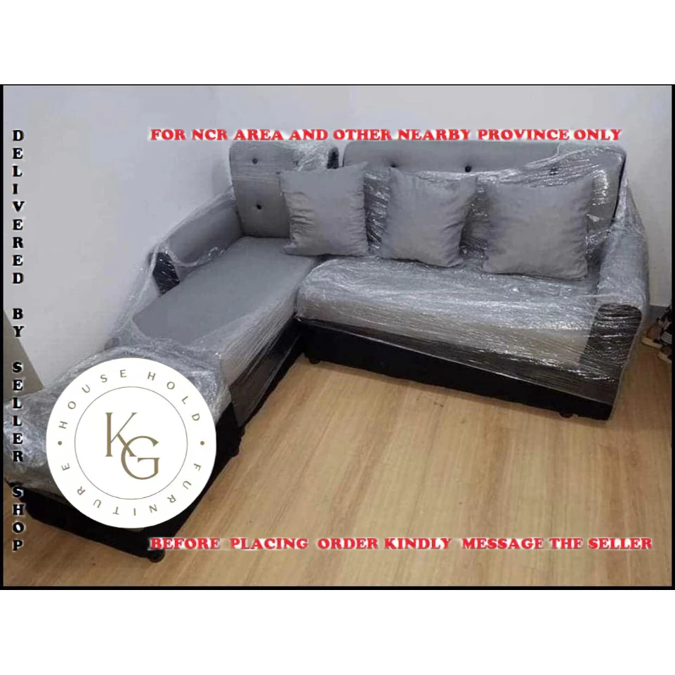 mini L-shape sofa set fabric | Shopee Philippines