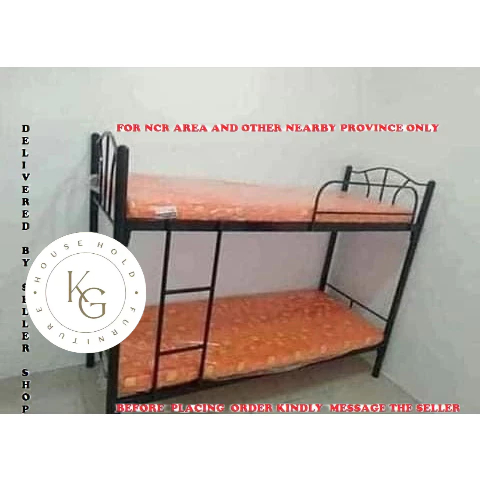 double deck bed set with regular foam mattress set good for students ...