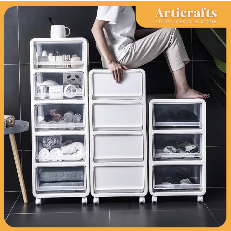 Minimalist Japan Style 2/3/4 Layer Drawer Storage Organizer with Free ...