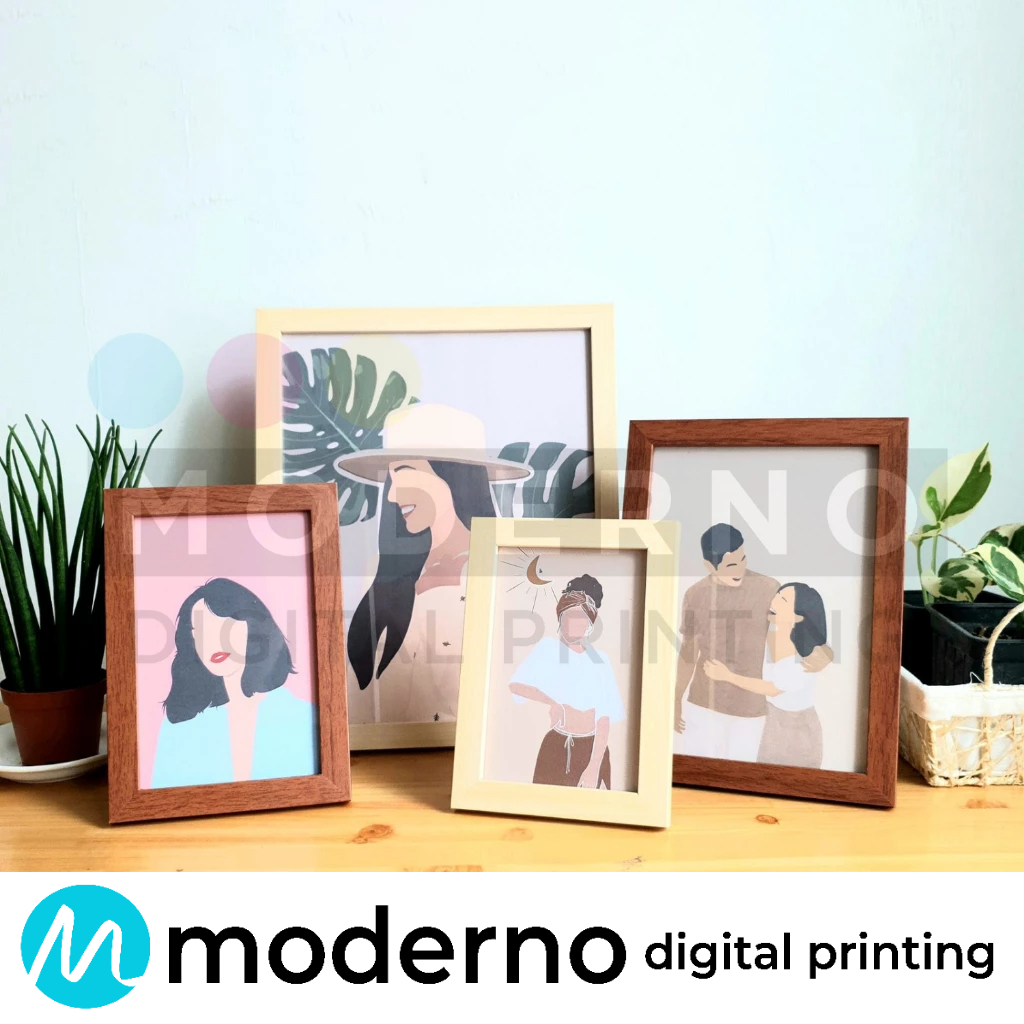 Wooden Photo Frame w/ Print Non-Glass Picture Frames • Moderno Digital ...