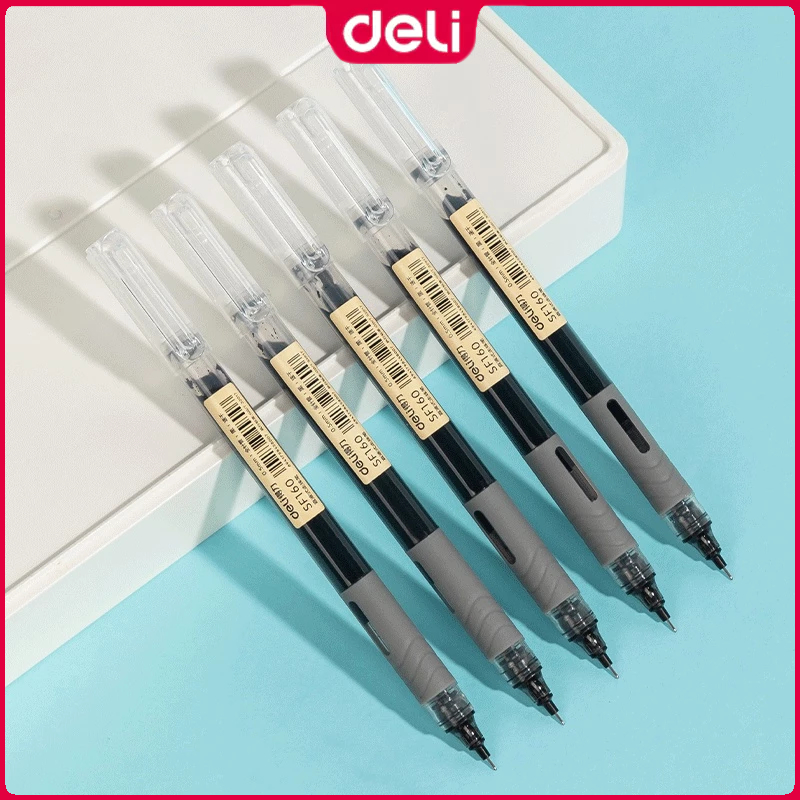 Deli SF160 Gel Pen Direct Liquid 0.5mm Full Needle Writing Ballpen ...