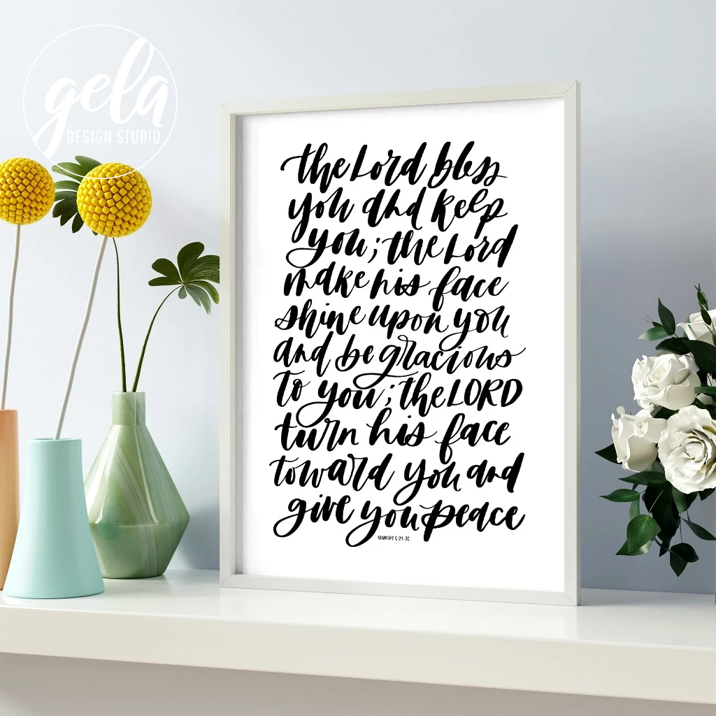 The Lord Bless You And Keep You | Wall Art Print | Calligraphy Poster ...