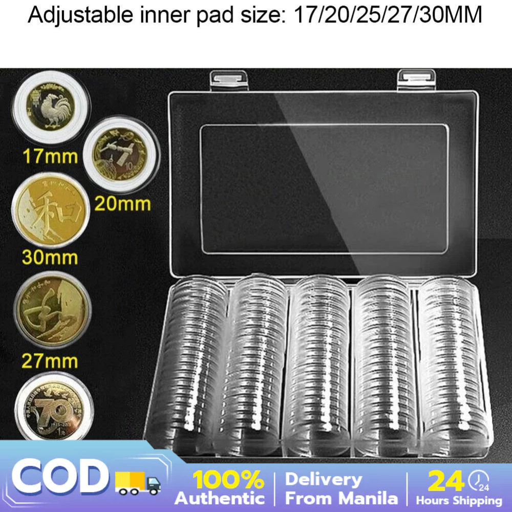 100pcs Coin Case Coin Capsules Coin Holder Storage Container Box For ...
