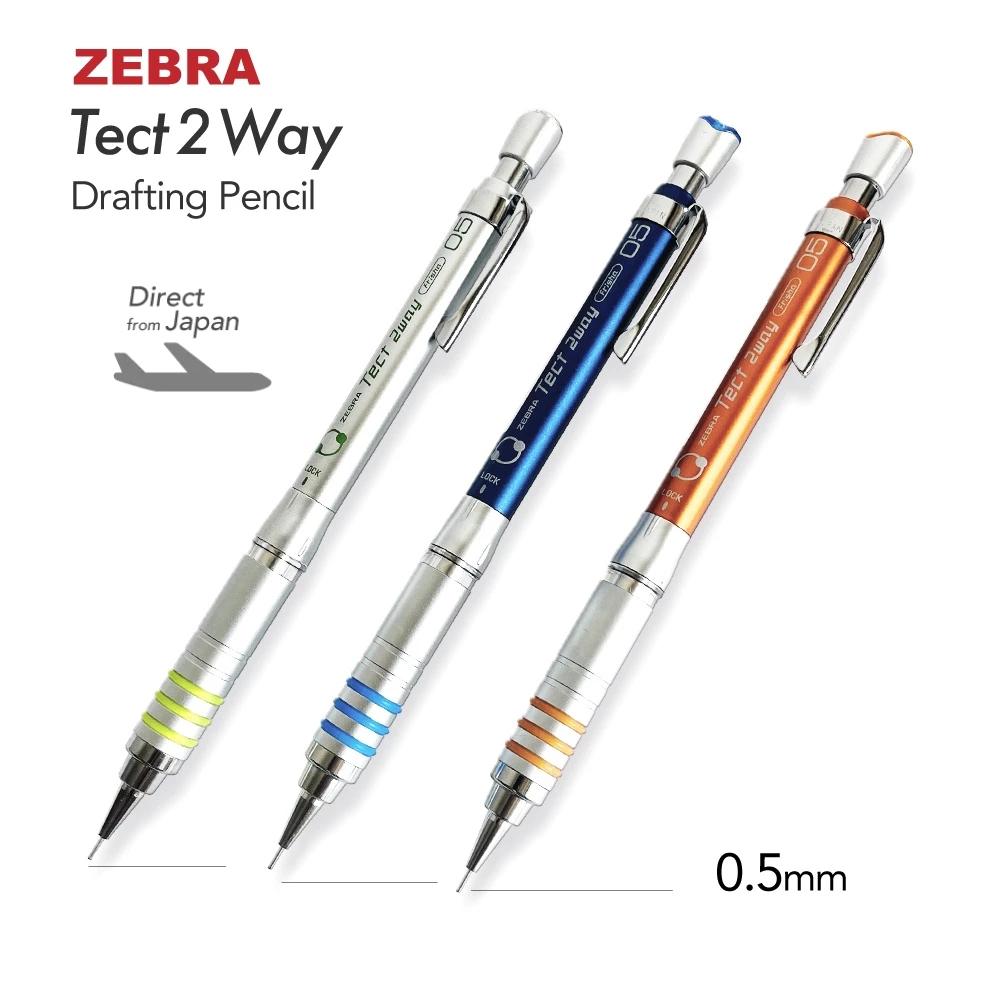 Zebra Tect 2way Drafting Pencil 0.5 mm Mechanical Pencil Shaker with ...