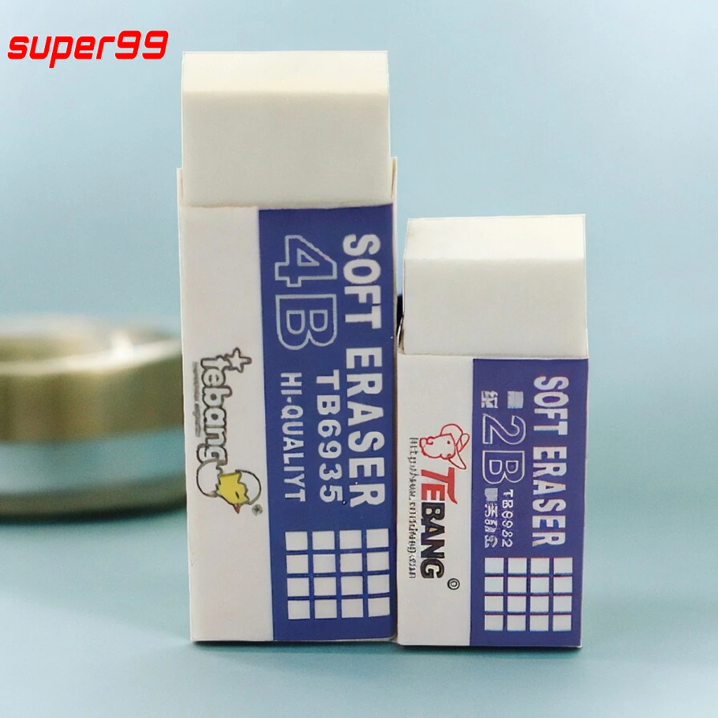 White Soft Eraser 4B 2B Tebang Erasers Pencil Eraser Correction Office ...