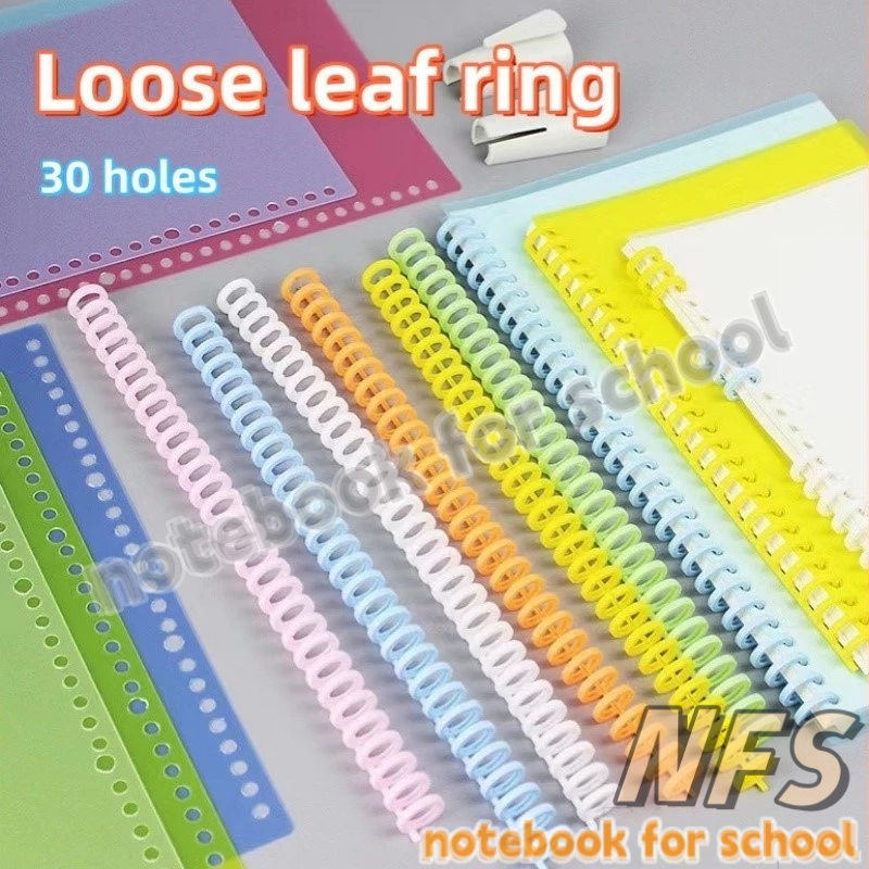 NFS A4 30 Holes Transparent PP Cover Plastic Ring Binder Loose Leaf ...