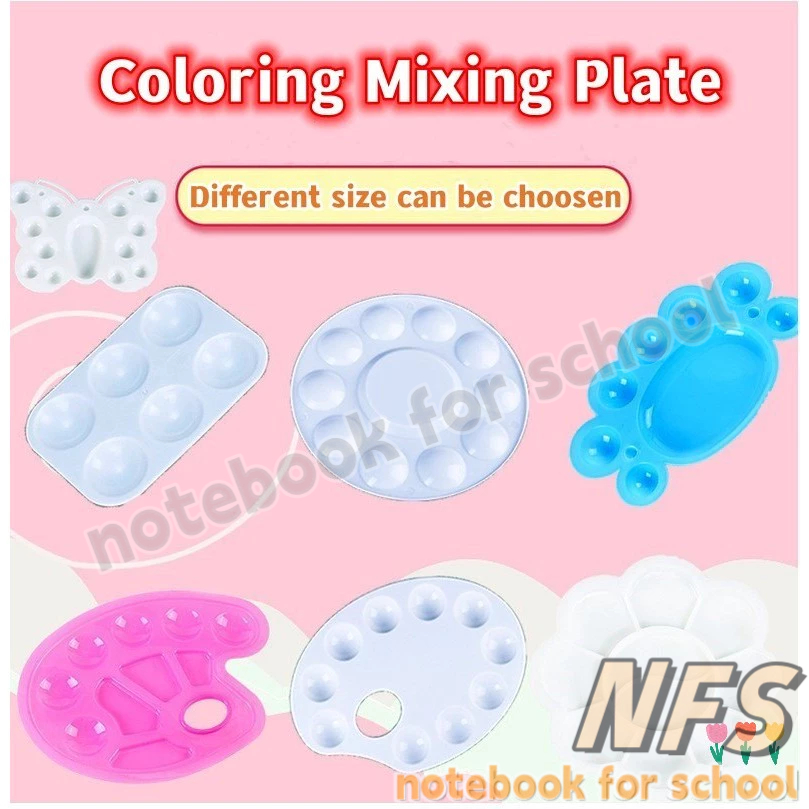 Coloring Mixing Plate Colorful Watercolor Paint Plastic Palette Tray ...