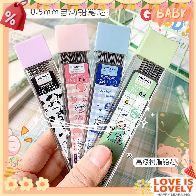 100Pcs/Set Cartoon 2B Pencil Lead 0.5mm Replacement Automatic Pencil ...