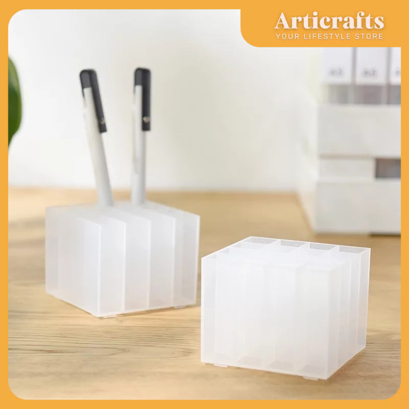 Creative Transparent Rubix Cube Type Pen Holder | Shopee Philippines