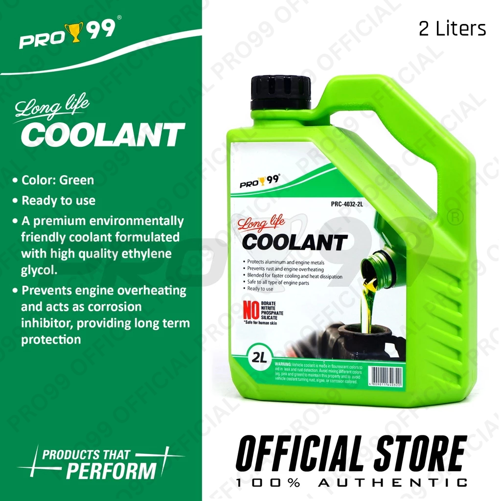 PRO-99 Official Long Life Car Radiator Coolant Green 2L Pro99 PRC-4032-2L | Shopee Philippines