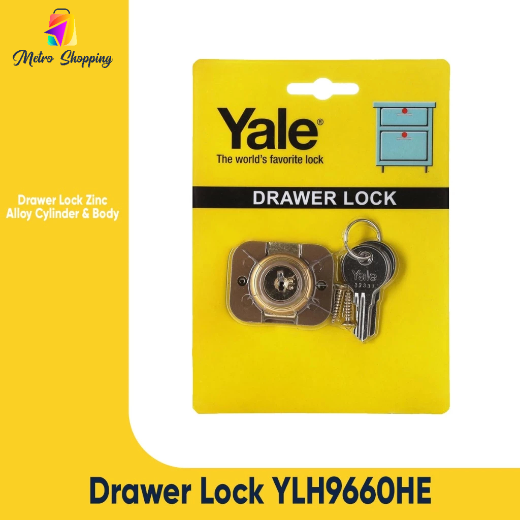 Yale Drawer Lock For Wood / Metal Cabinets Desk Drawers Security ...