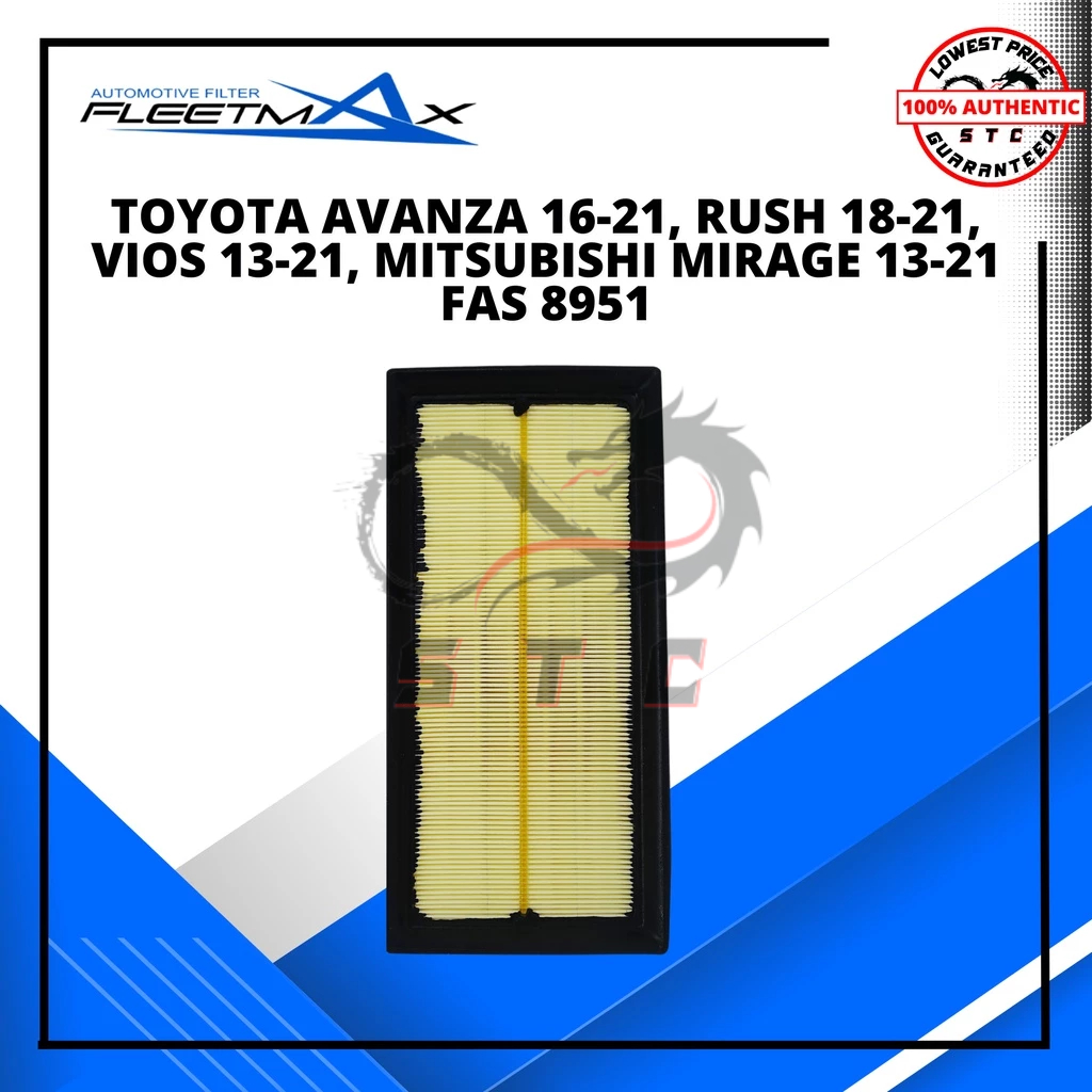 FLEETMAX AIR FILTER FOR TOYOTA AVANZA 15-21, RUSH 18-21,VIOS/YARIS 13 ...