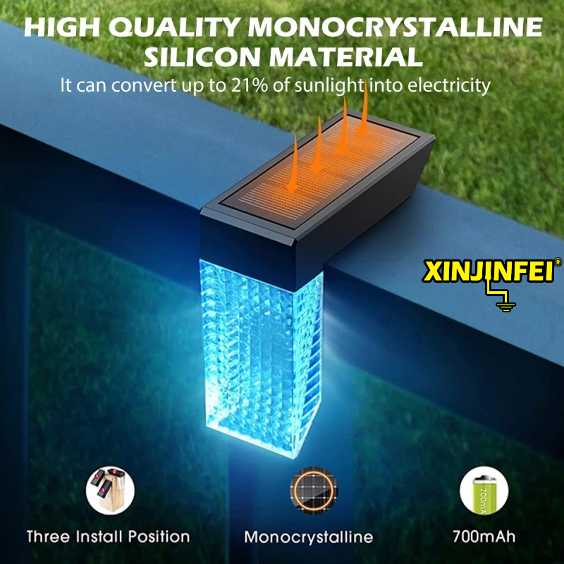 Solar LED Outdoor Lights RGB Stair Waterproof Wall Lamp Long life ...