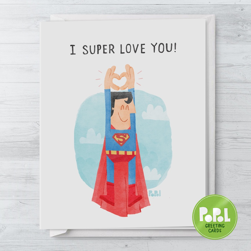 Popol - I Super Love You - Valentines Cute Greeting Card Boyfriend ...