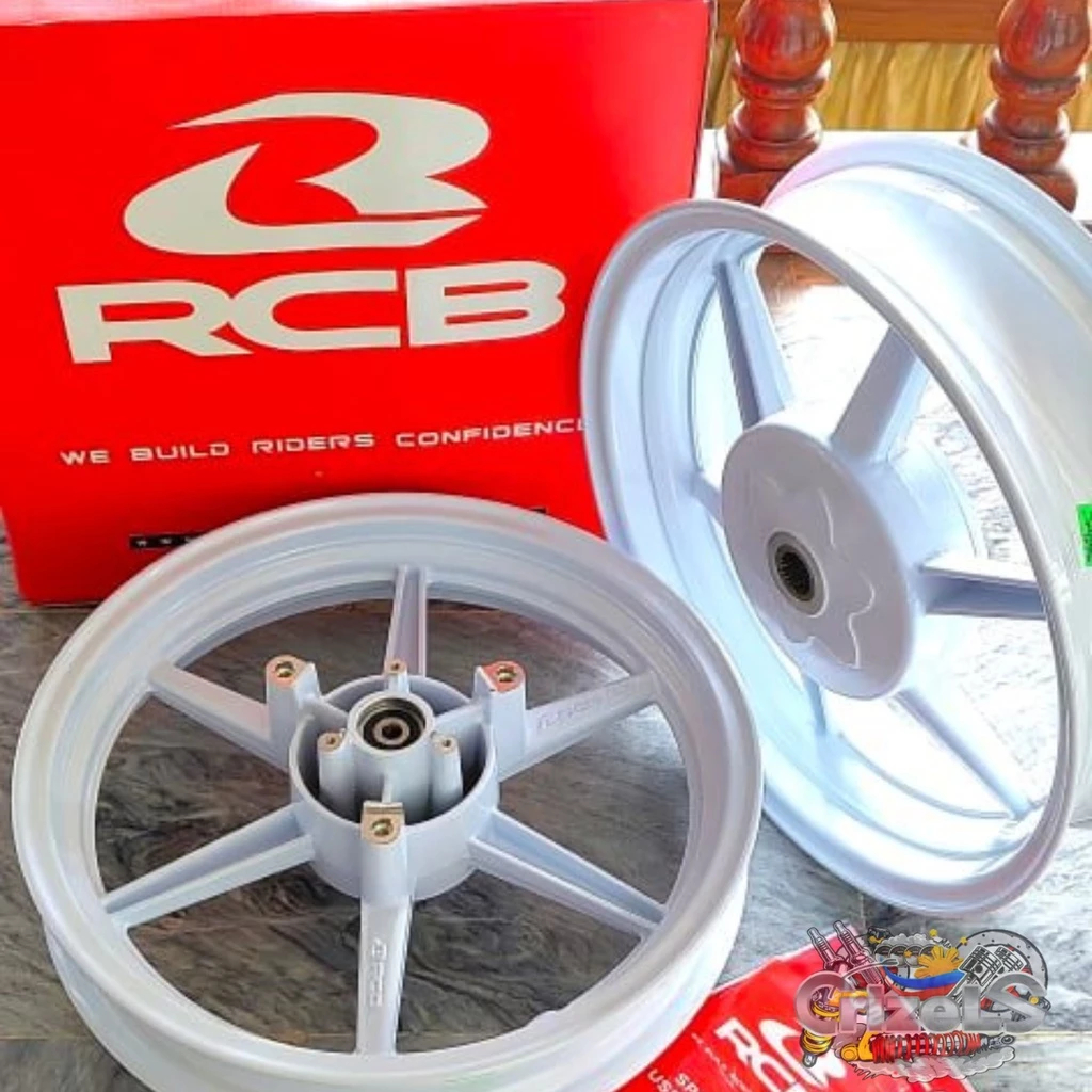 RCB MAGS SPORT RIM 811 AEROX/NVX155 (w/ BEARING) 2.50F 3.50R 14" WHITE ...