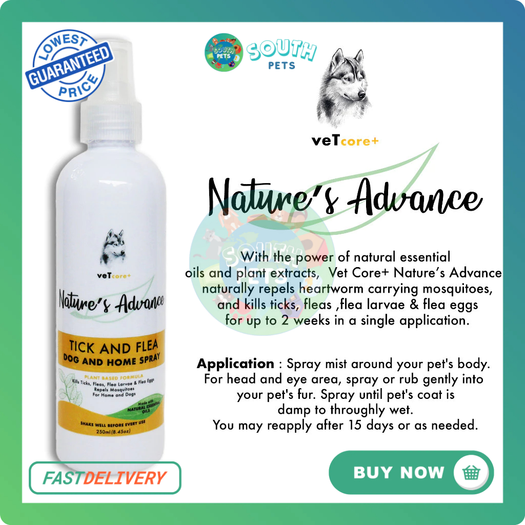 Vetcore Nature's Advance Tick and Flea Spray & Soap Vetcore+ for dogs ...