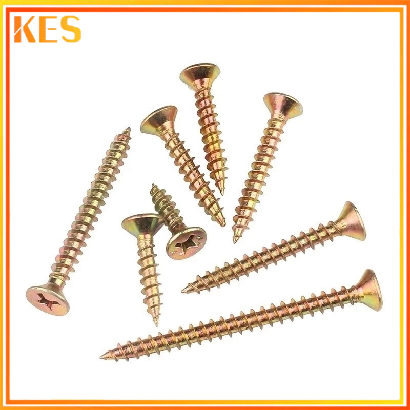 (kes ) Metal Gold Screw Flat Head For wood,Gypsum Gold h.ware | Shopee ...