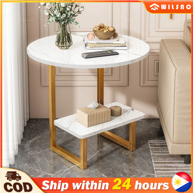 Double-Layer Side Table Living Room Coffee Table Side Table Bedside ...