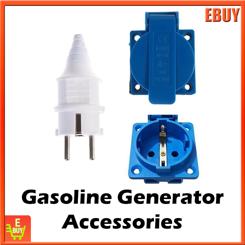Gasoline generator attachment European plug with two sockets waterproof ...