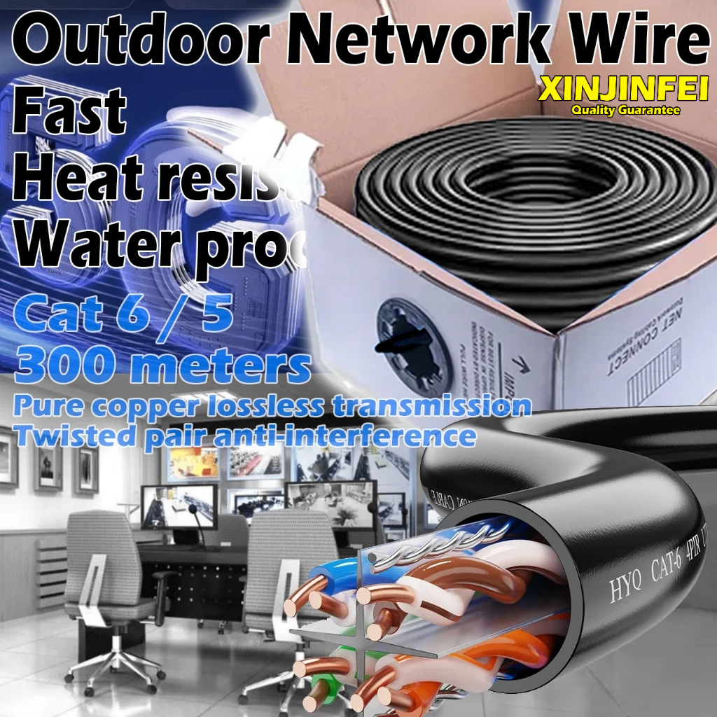 300m Outdoor Ethernet Cable Cat6/5 Heavy Duty CCTV Game Router Direct ...