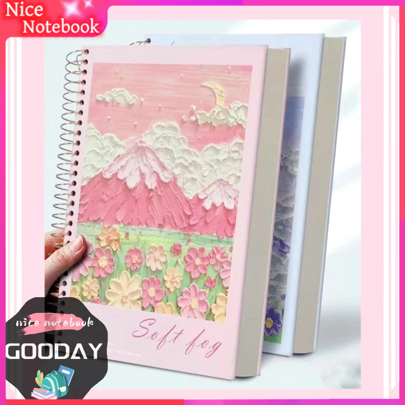 Oil Painting Spiral Hardbound Coil Notebook College Thickened Student ...