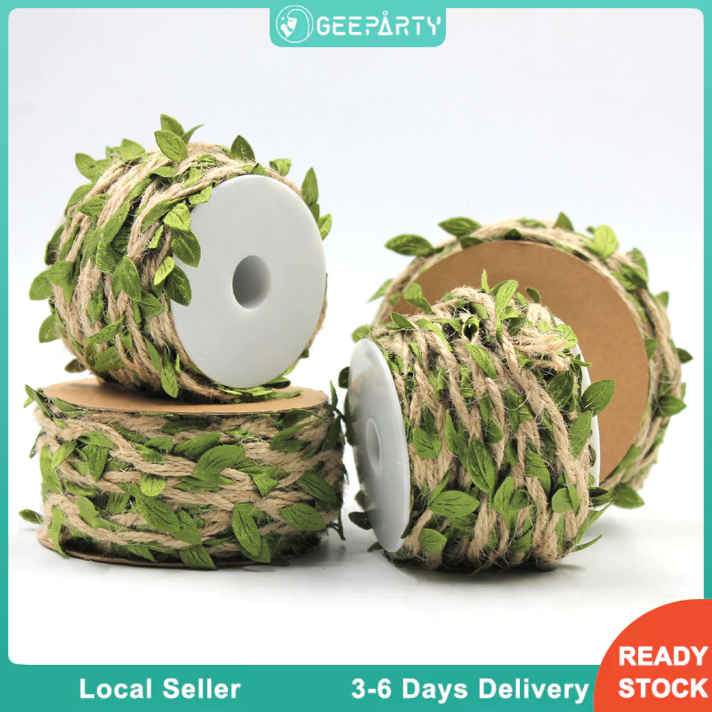 10M Hemp Rope Leaf Mixed Woven Forest Series Hemp Rope Fresh Decorative ...