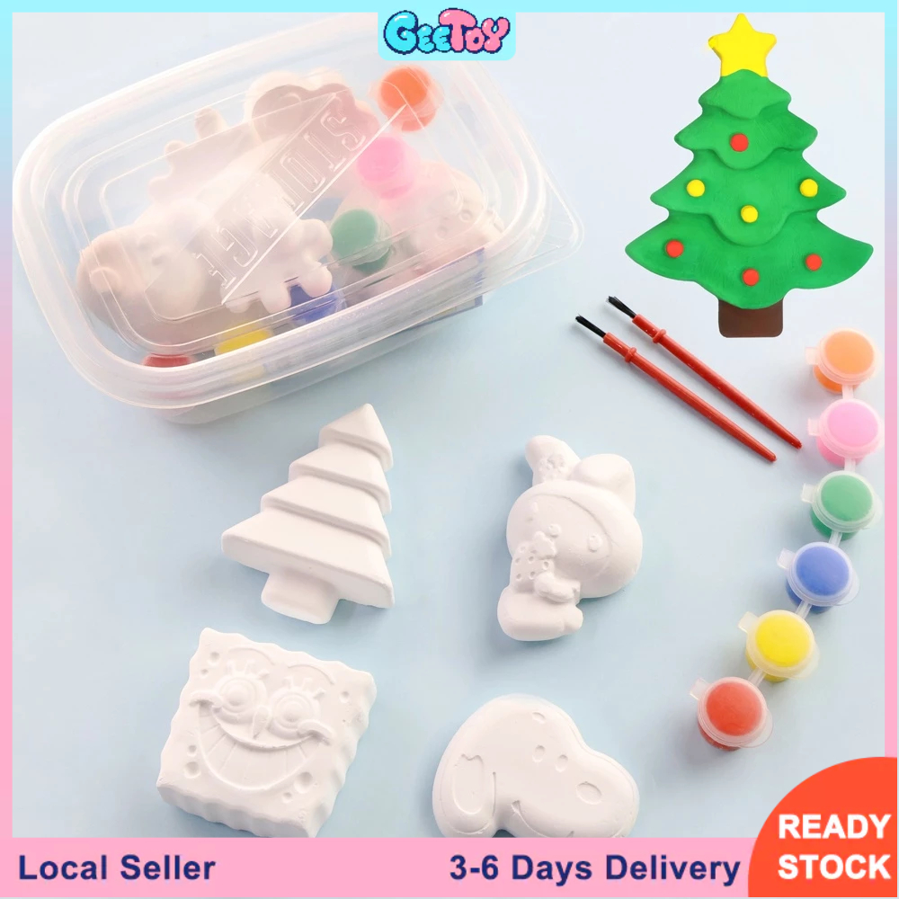 Geetoy 12pcs/box Plaster Paint Figurine Random Design with Paint and ...