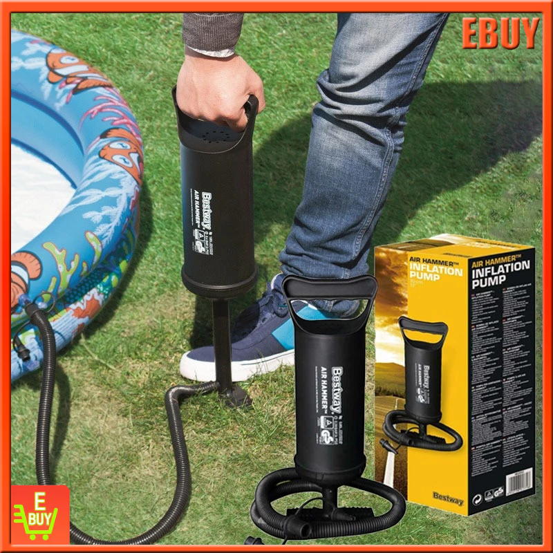 Two-Way Inlet Manual Pump Inflatable Tube for Swimming Ring Pool Kayak ...