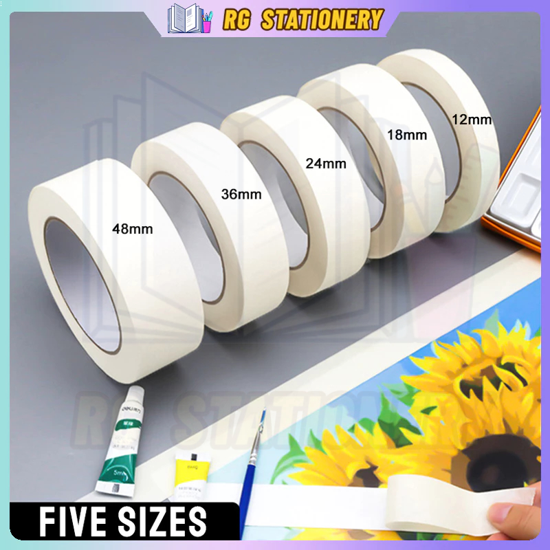 Masking Tape / Paper Tape Adhesive Tape(Multiple sizes) W17 | Shopee ...