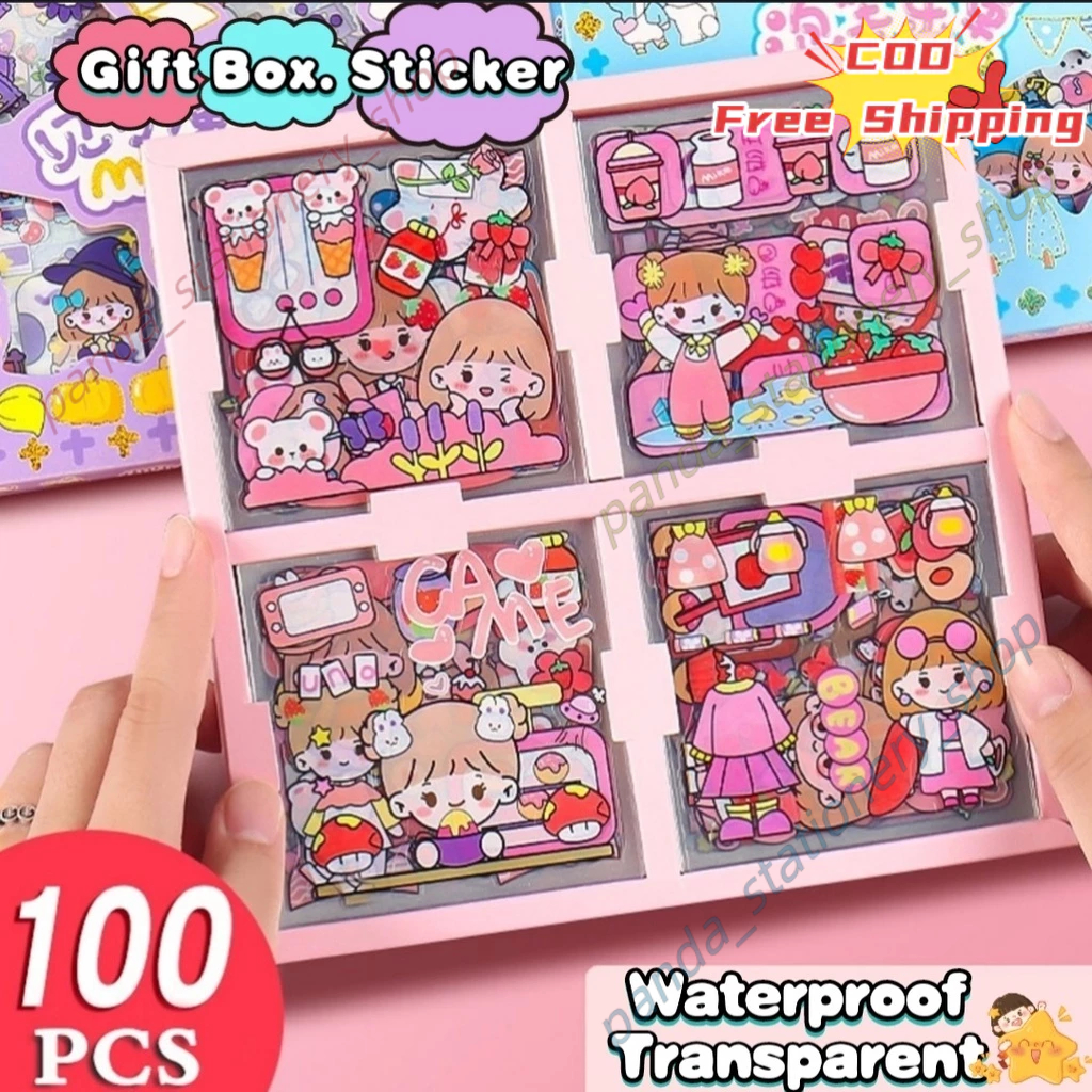 100PCS Korean Kawaii Sticker Stationary waterproof Stickers set Cute ...