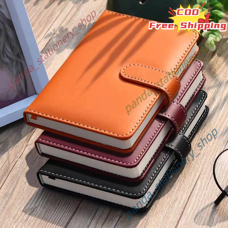 A5 Leather Magnetic Buckle College Journal Big Notebook Meeting Notepad ...