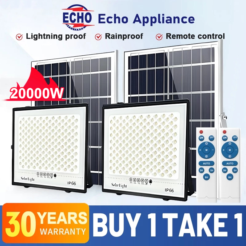 ECHO Solar Light Outdoor Sensor Lights Solar LED Floodlight Street Lamp ...