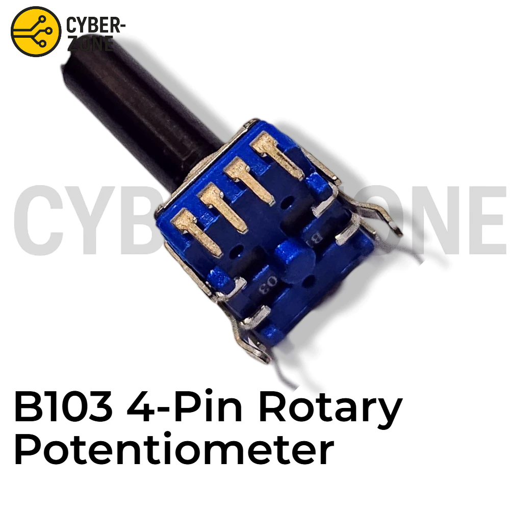 B103 4-Pin Rotary Potentiometer | 30mm Shaft | Audio Volume Control ...