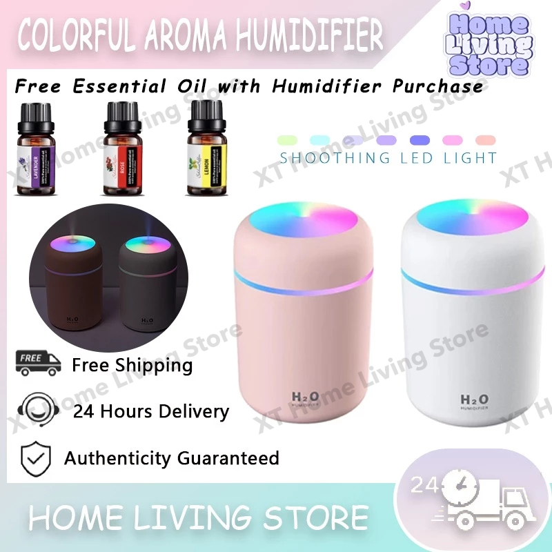 300ml Air Humidifier Mini Purifier with RGB LED Light USB Portable ...
