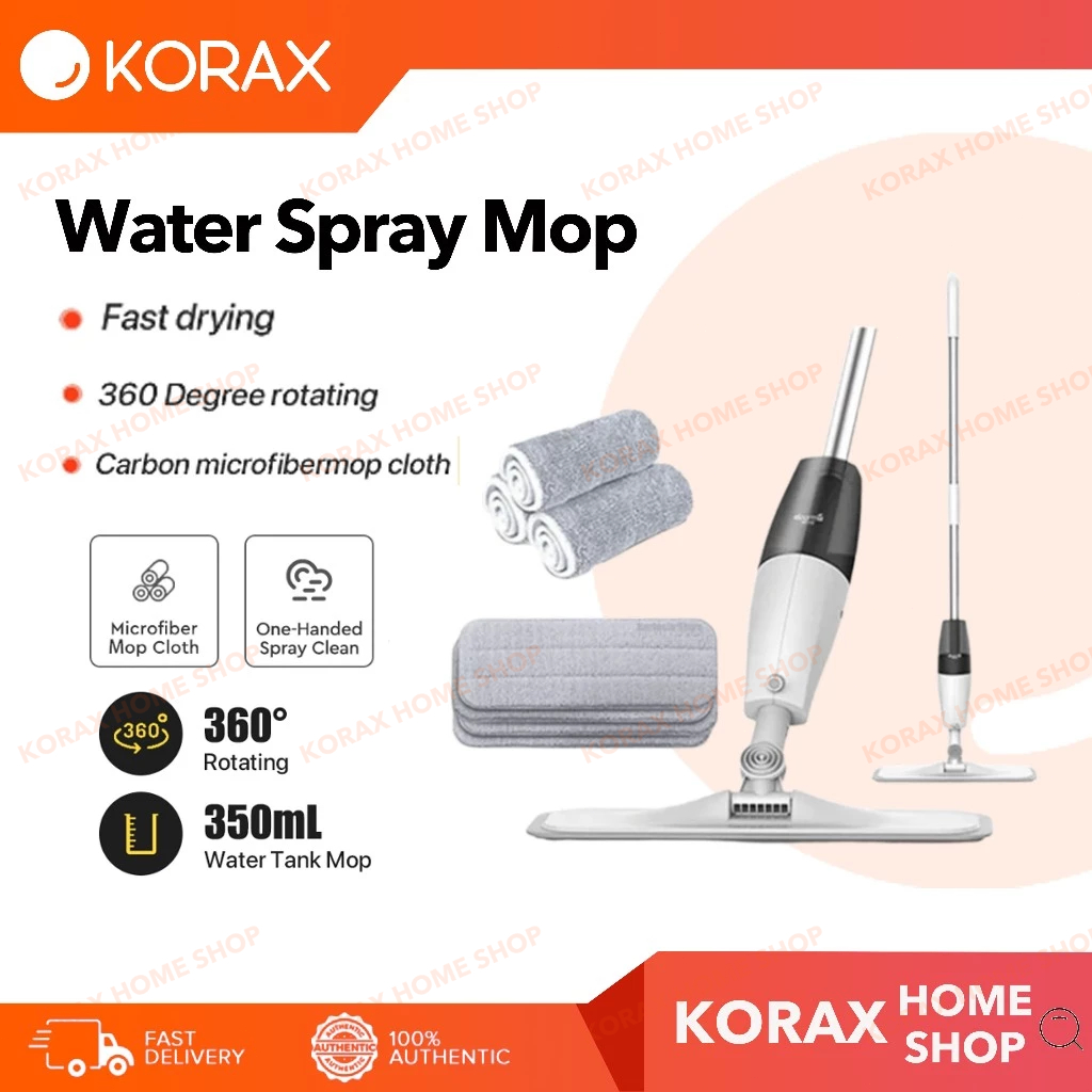 KORAX Water Spray Mop for Floor 360°Rotating Flat Mop Wet Dry Dual Use ...