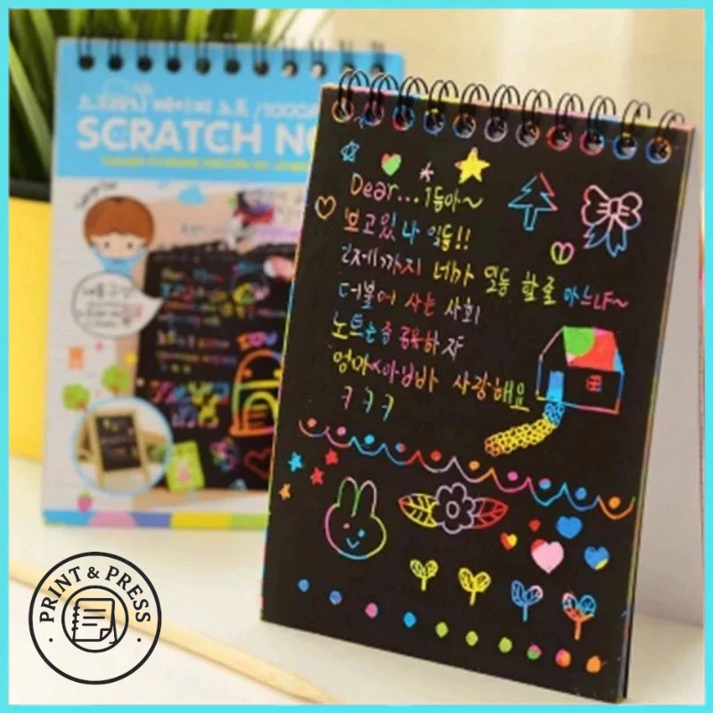 Graffiti Scratch Magic Book Note Black Cardboard Notebook Creative DIY ...
