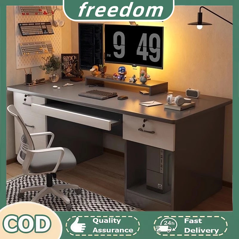 Computer Desk with 4 Drawers and Keyboard Tray - Ergonomic Design for ...