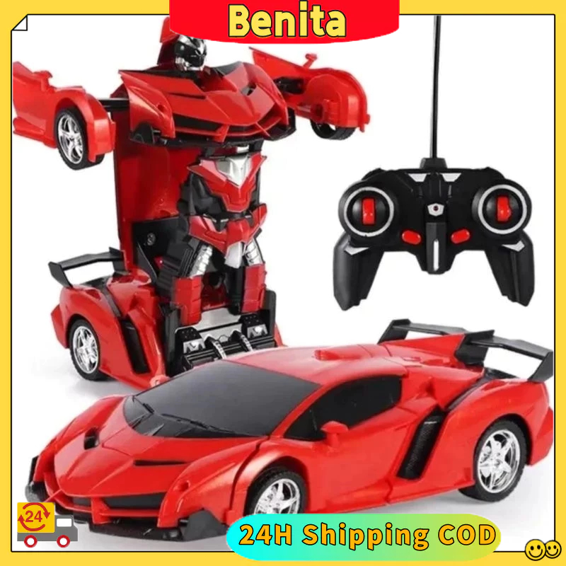 【24H COD】Remote Control Transformation Car 1:18 Robot Model Deformation ...