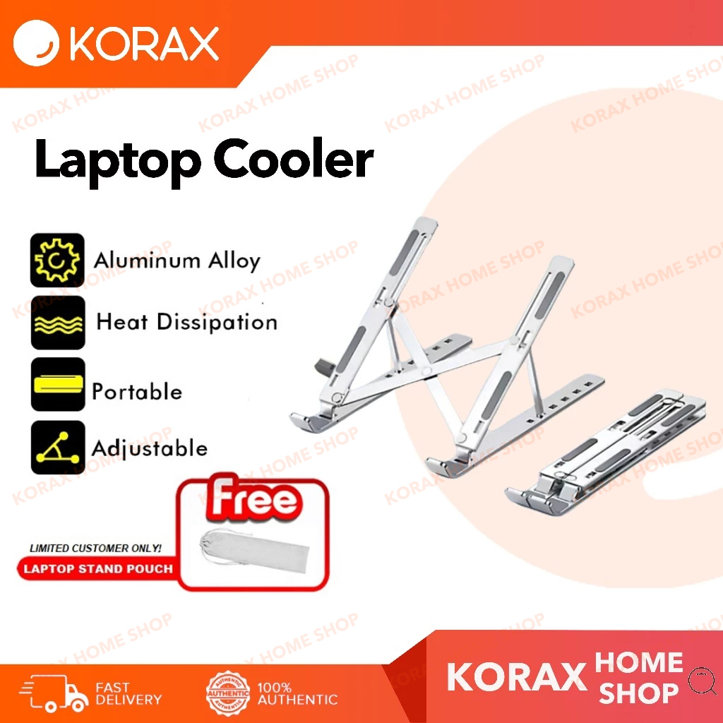 KORAX Laptop Cooler with Dual Fan Pad Adjustable Height Laptop Stand ...