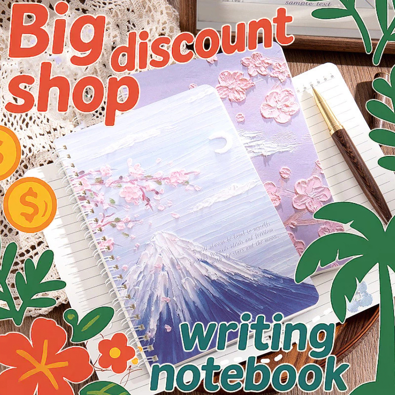(Bundle)Mixed Kawaii Japanese-style notebook set A5 Coil composition ...