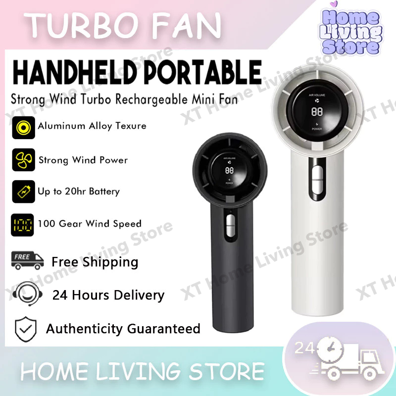 Portable handheld Turbofan 100 Wind speed adjustable 3000mAh ...