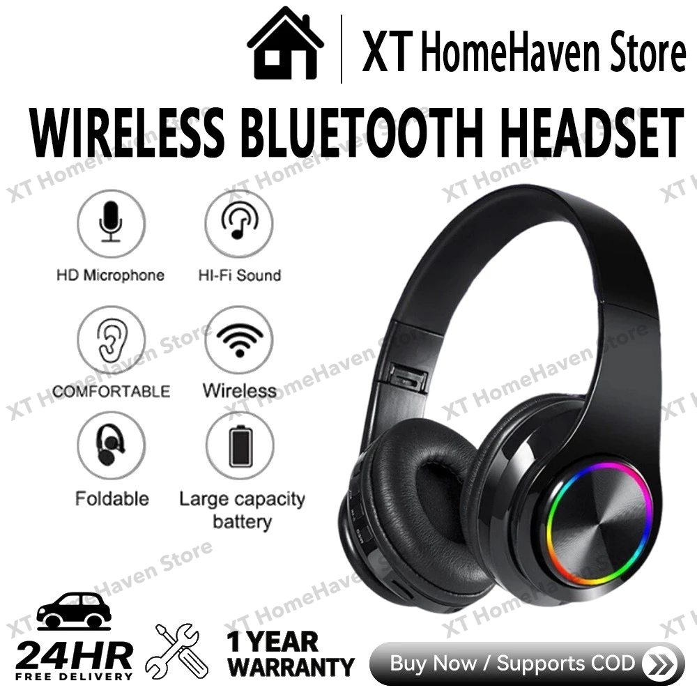 Bluetooth Headphones with MIC Wireless Headphone Gaming Headset ...
