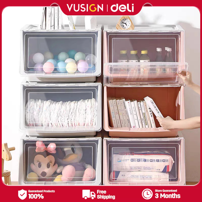 Deli Vusign 47L Diagonal Storage Box Large Capacity Stackable Storage ...