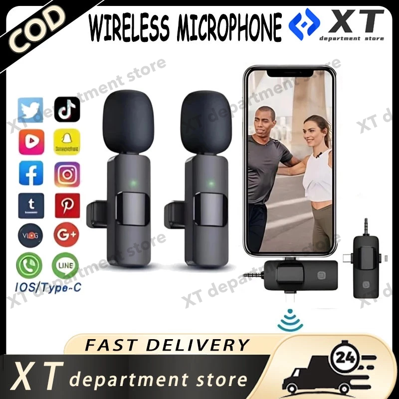 XT 3 in 1 Wireless Microphone Lapel Microphone Noise Cancelling ...