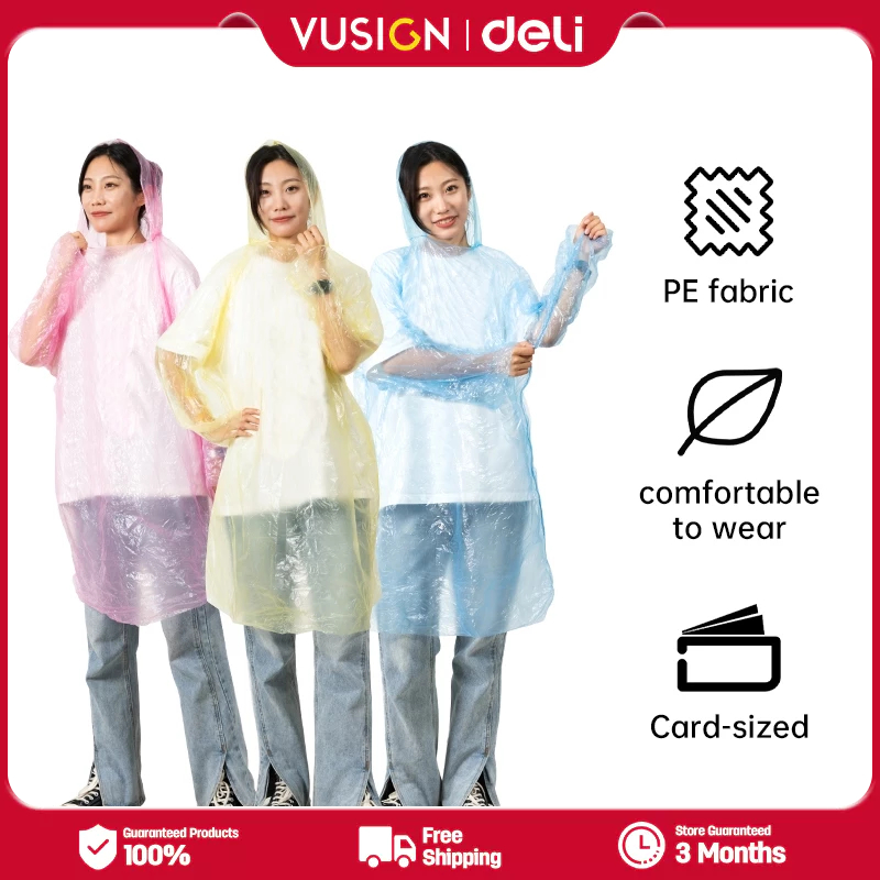 Deli Vusign Portable One-time Use Disposable Raincoat For Adult 1PC ...