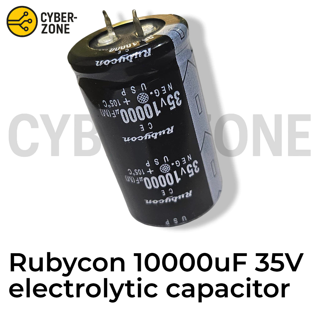 Rubycon 10000uF 35V Radial Electrolytic Capacitor | 25x40mm High-Quality Power Supply Cap ...