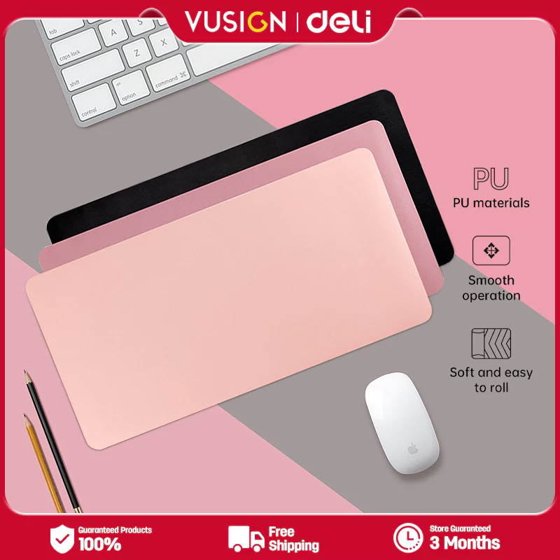 Deli Vusign Mouse Pad Double—Side PU Leather Gaming Mouse pad Keyboard ...