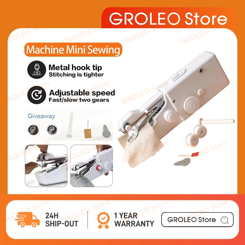 GROLEO Mini Portable Sewing Machine Portable and Cordless Handheld ...
