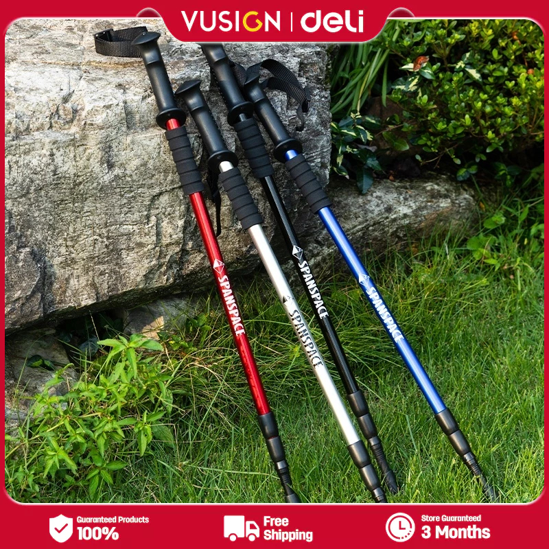 Deli Vusign Foldable Trekking Pole Lightweight Safe Internal Locking ...