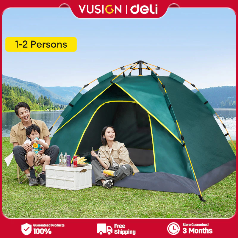 Deli Vusign Outdoor 2/4 Person Camping Tents Ventilation Anti-mosquito ...